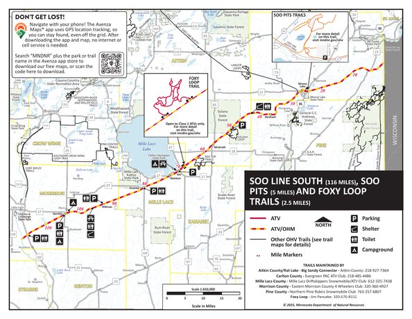Soo Line South OHV Trail, MNDNR Map by Minnesota Department of Natural ...