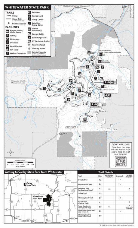 Whitewater State Park Map by Minnesota Department of Natural Resources ...