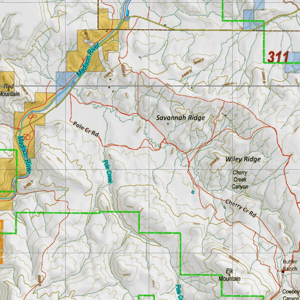 Montana Antelope Hunting District 311 Land Ownerhip Map by Montana ...