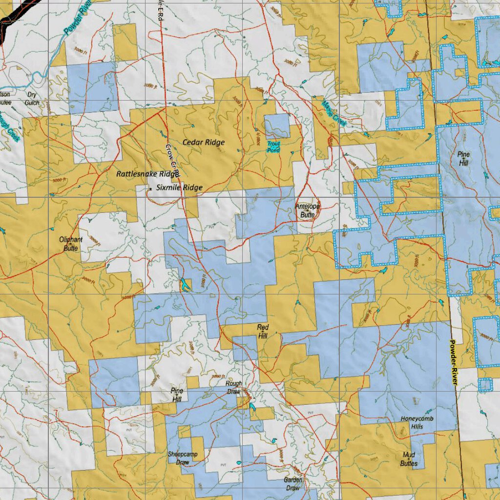 Montana Antelope Hunting District 705 Land Ownerhip Map by Montana ...