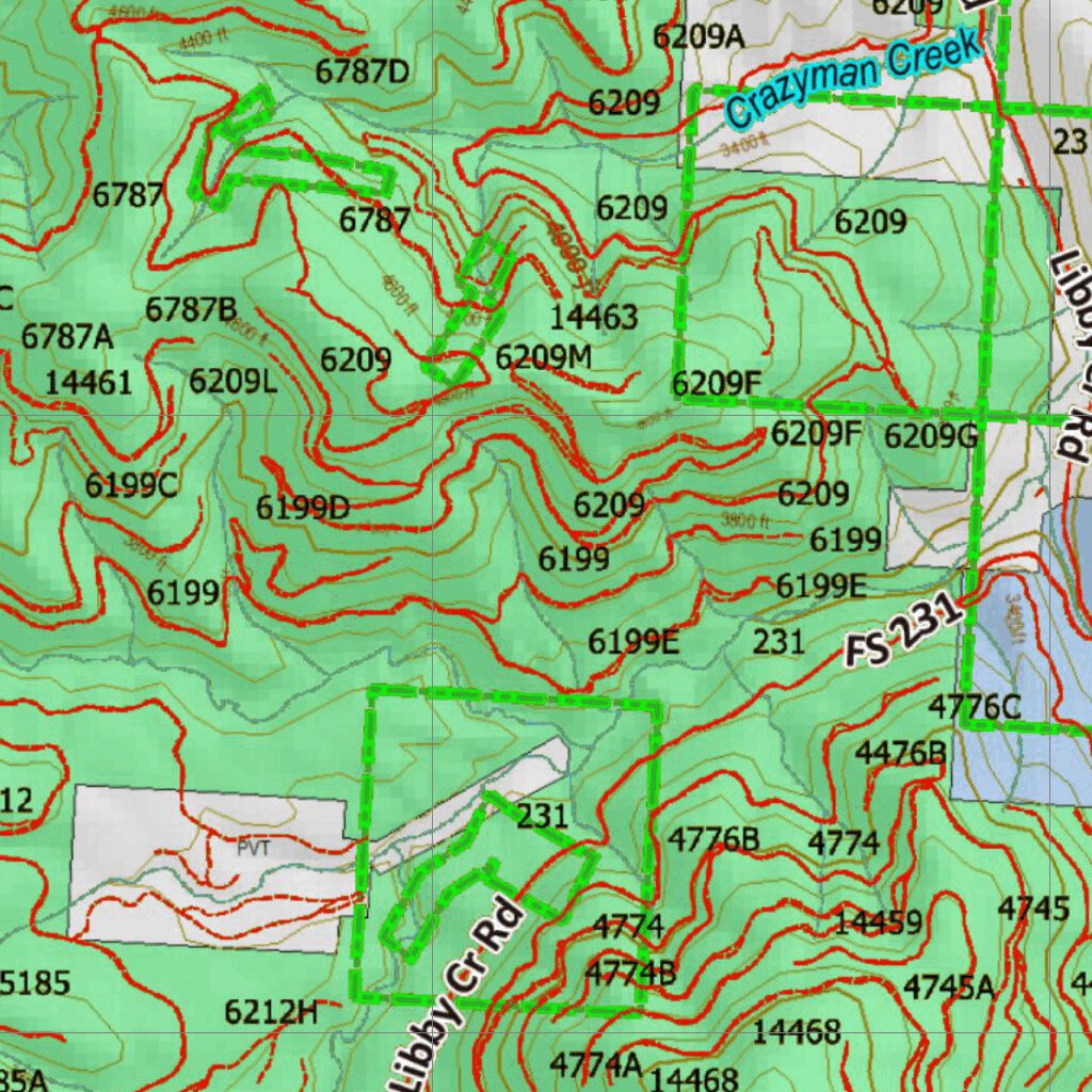 Montana Elk Hunting District 103 Land Ownerhip Map by Montana HuntData ...
