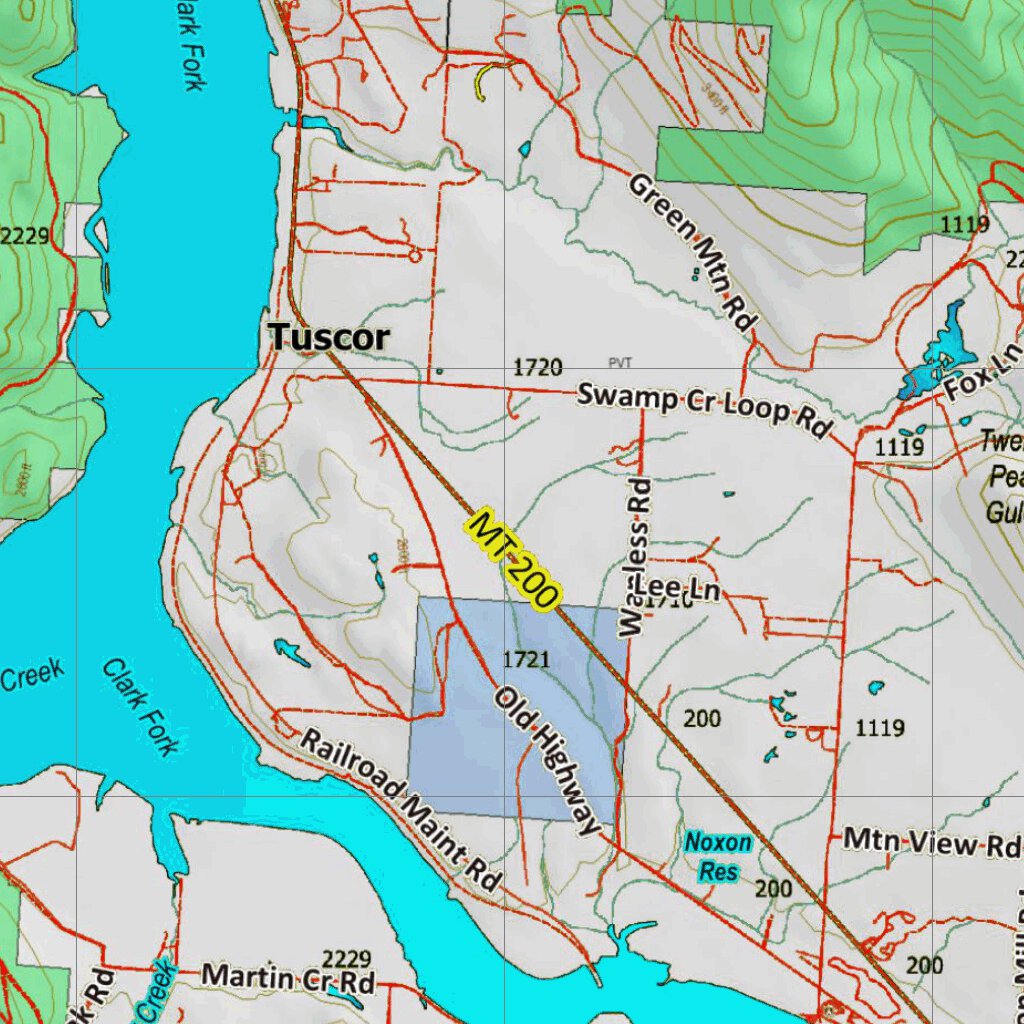 Montana Elk Hunting District 121 Land Ownerhip Map by Montana HuntData ...