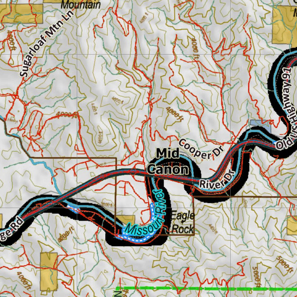 Montana Elk Hunting District 421 Land Ownerhip Map by Montana HuntData ...