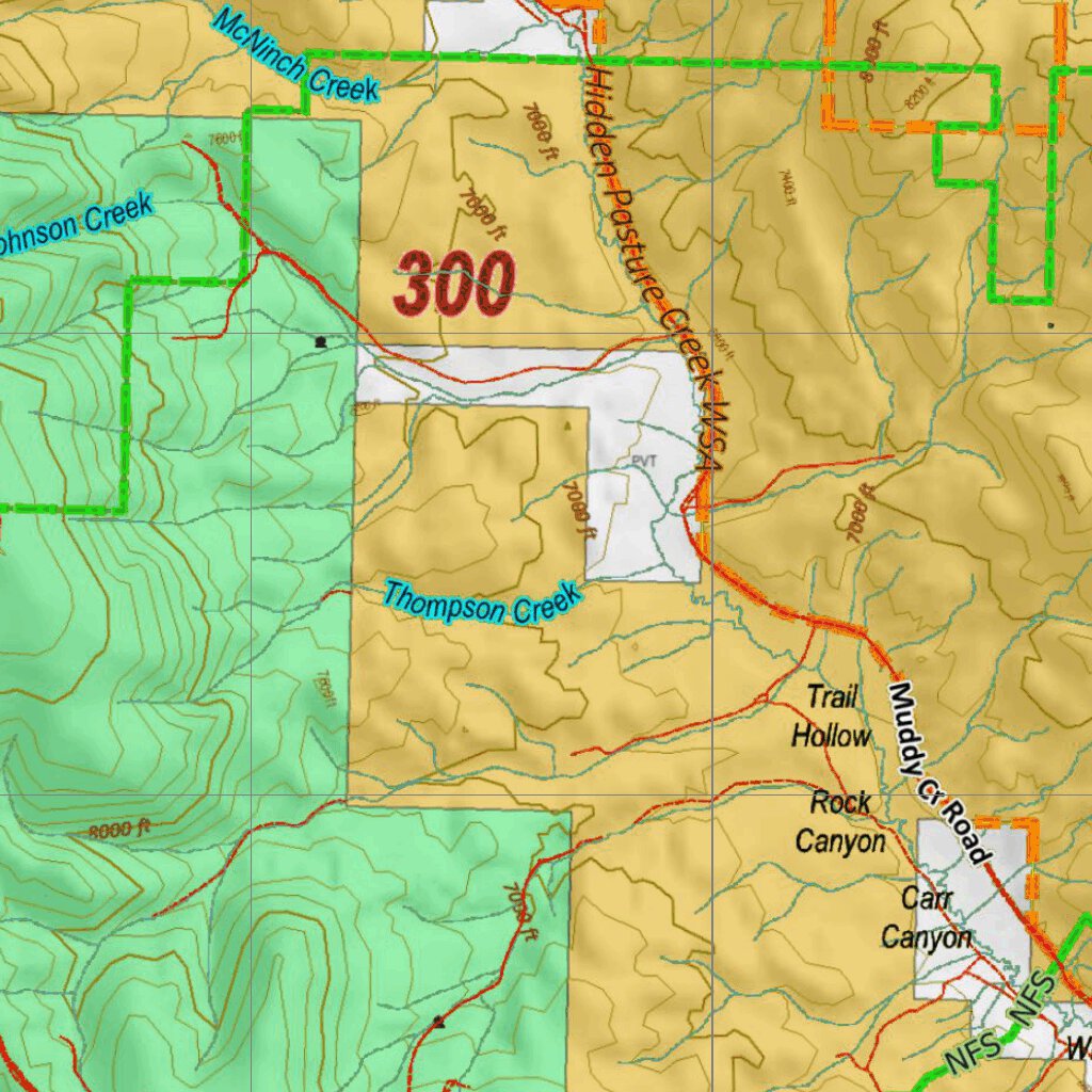 Montana Moose Hunting District 300 Land Ownerhip Map by Montana ...