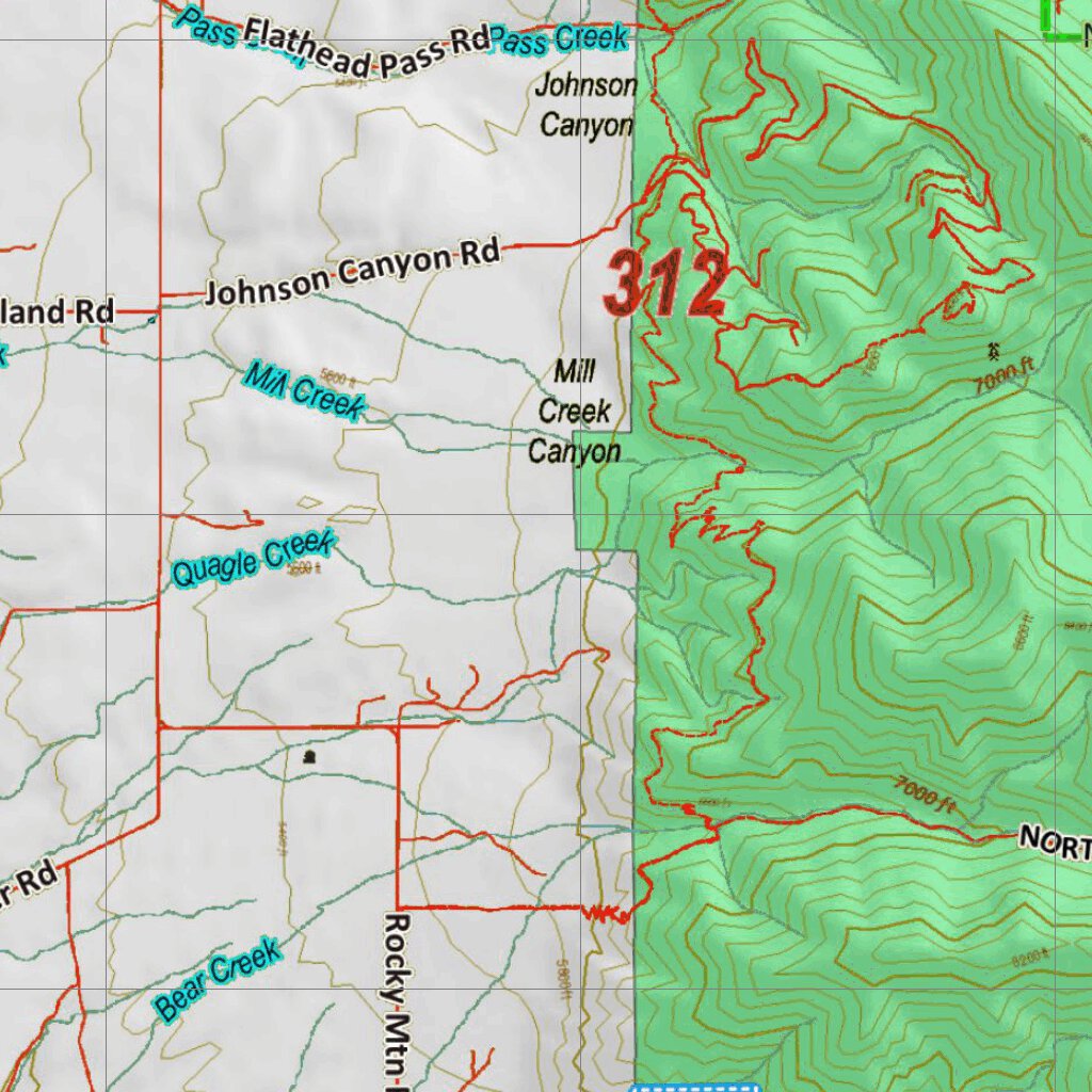Montana Moose Hunting District 312 Land Ownerhip Map by Montana ...