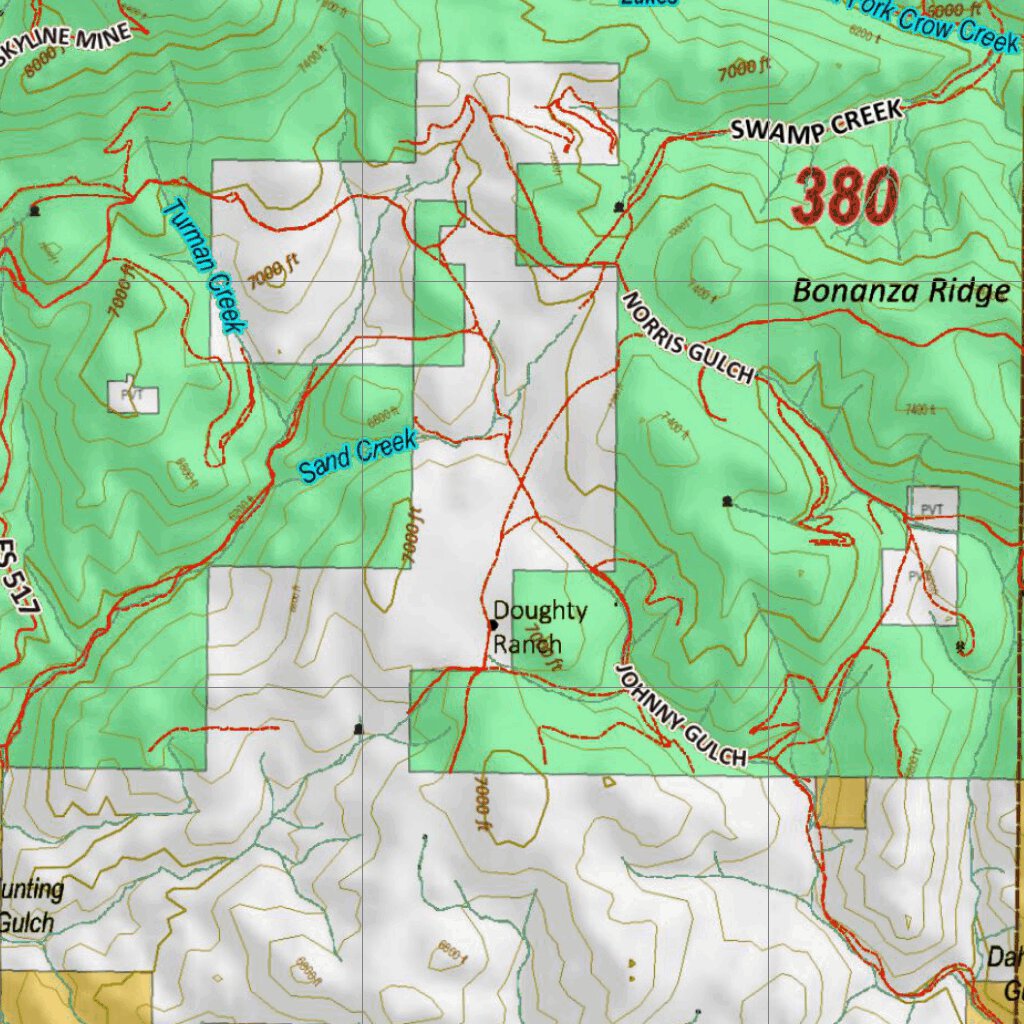 Montana Moose Hunting District 380 Land Ownerhip Map by Montana ...