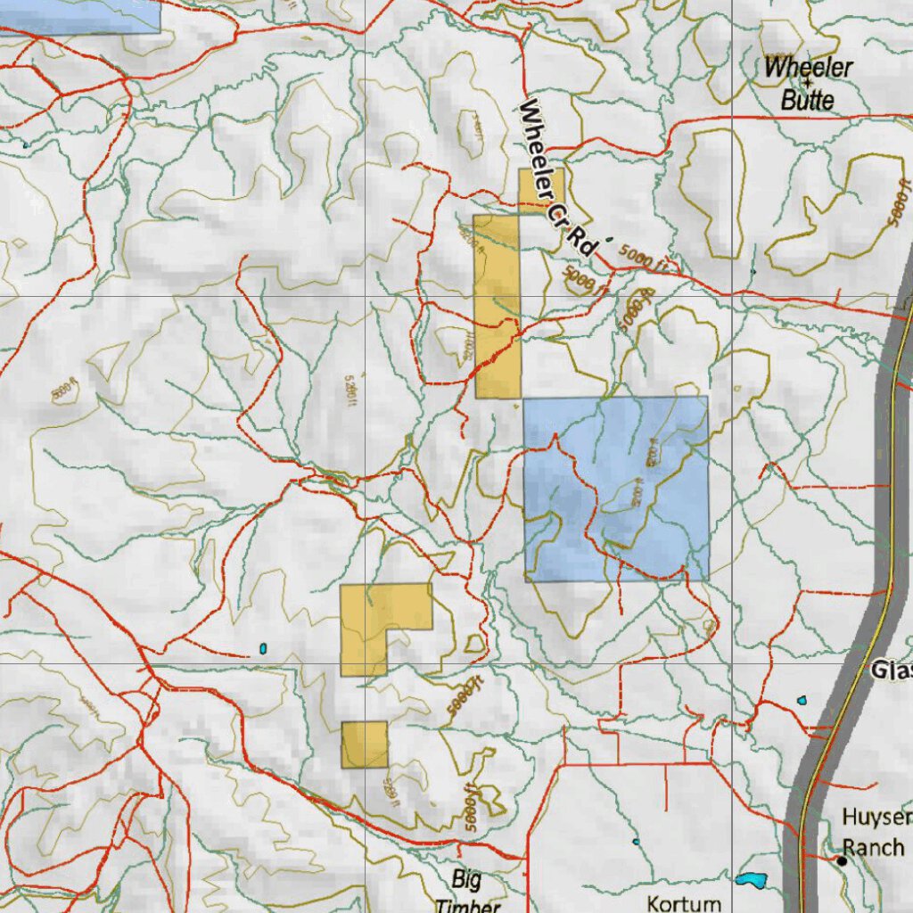 Montana Mule Deer Hunting District 570 Land Ownerhip Map by Montana ...
