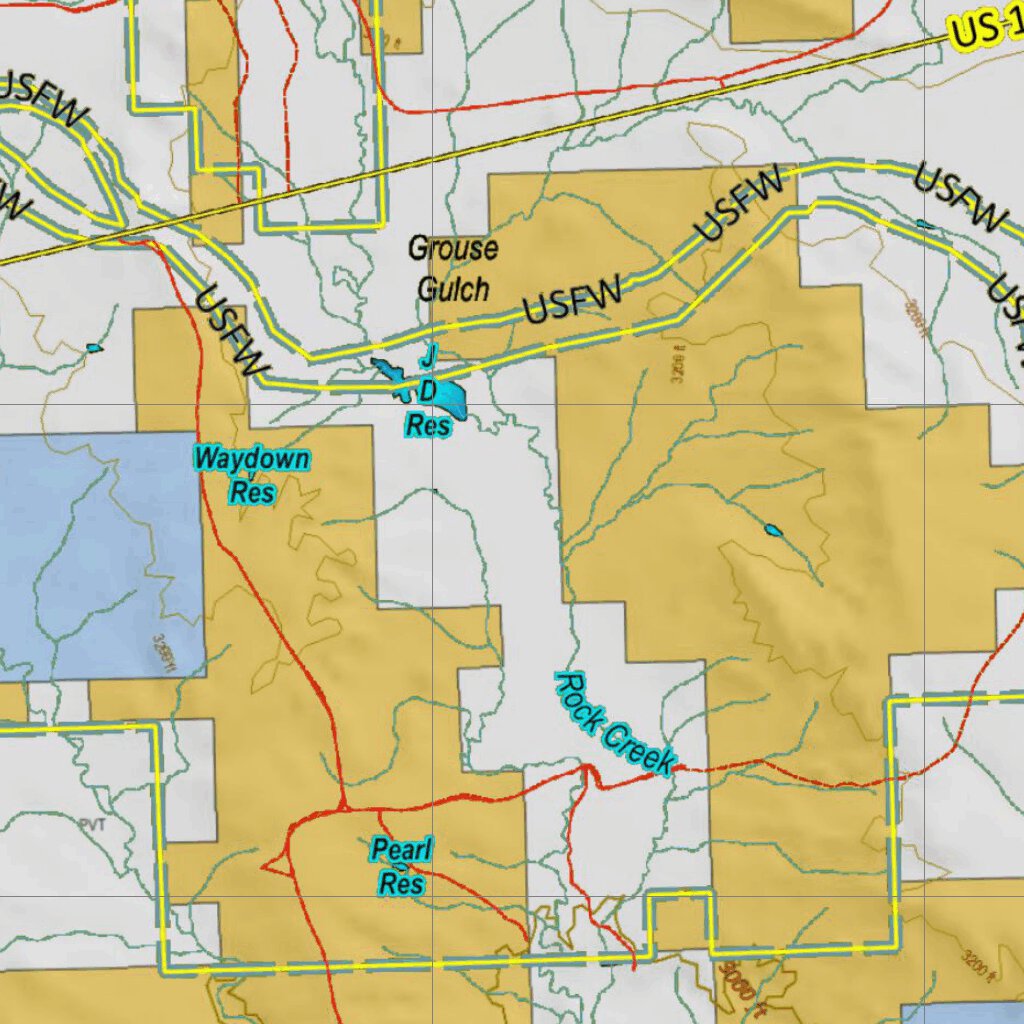 Montana Mule Deer Hunting District 621 Land Ownerhip Map by Montana ...