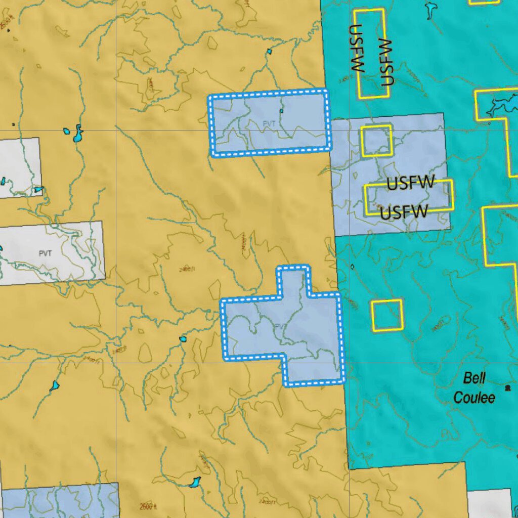 Montana Mule Deer Hunting District 652 Land Ownerhip Map by Montana ...