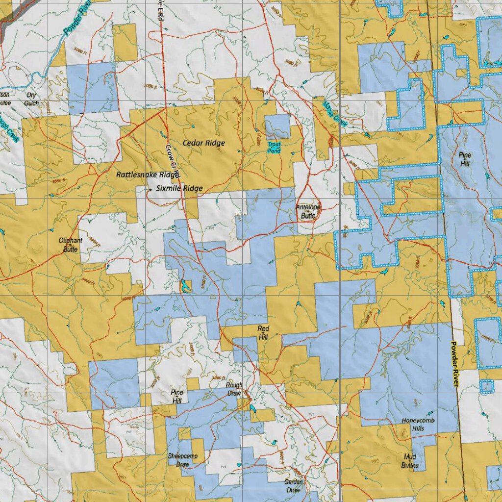 Montana Mule Deer Hunting District 705 Land Ownerhip Map by Montana ...