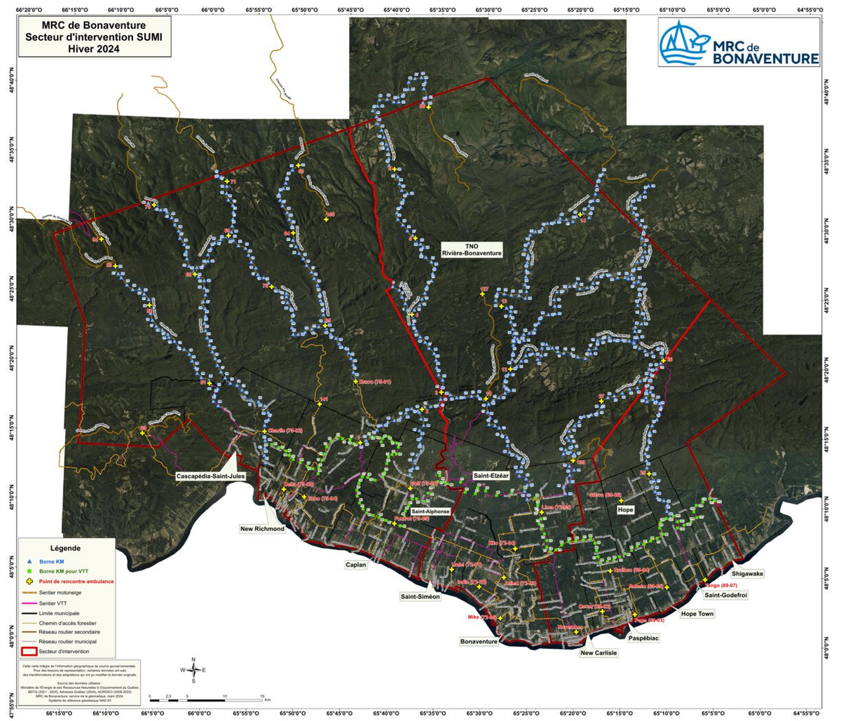 MRC050 - Carte SUMI 2024 - Orthophoto Map by MRC Bonaventure | Avenza Maps