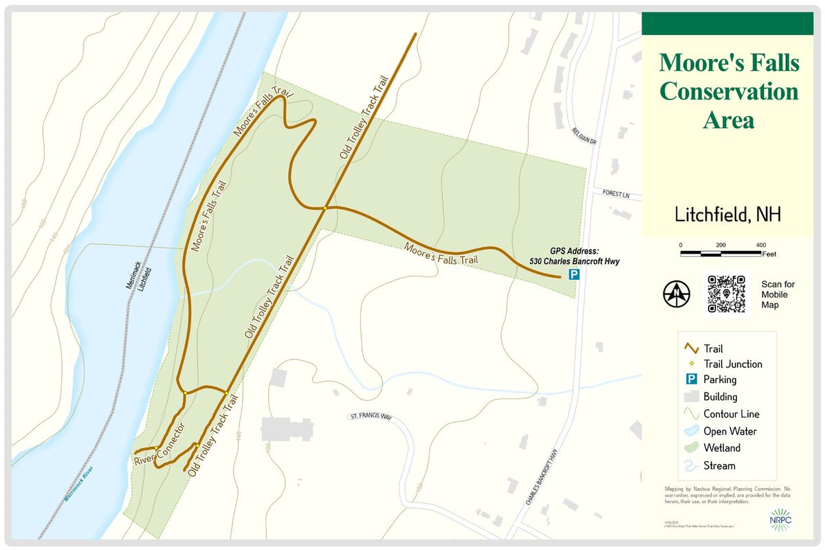 Litchfield, NH - Moore's Falls Conservation Area Map by Nashua Regional ...