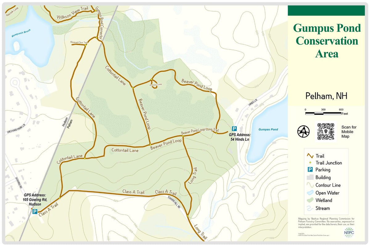 Pelham, NH - Gumpus Pond Conservation Area Map by Nashua Regional ...