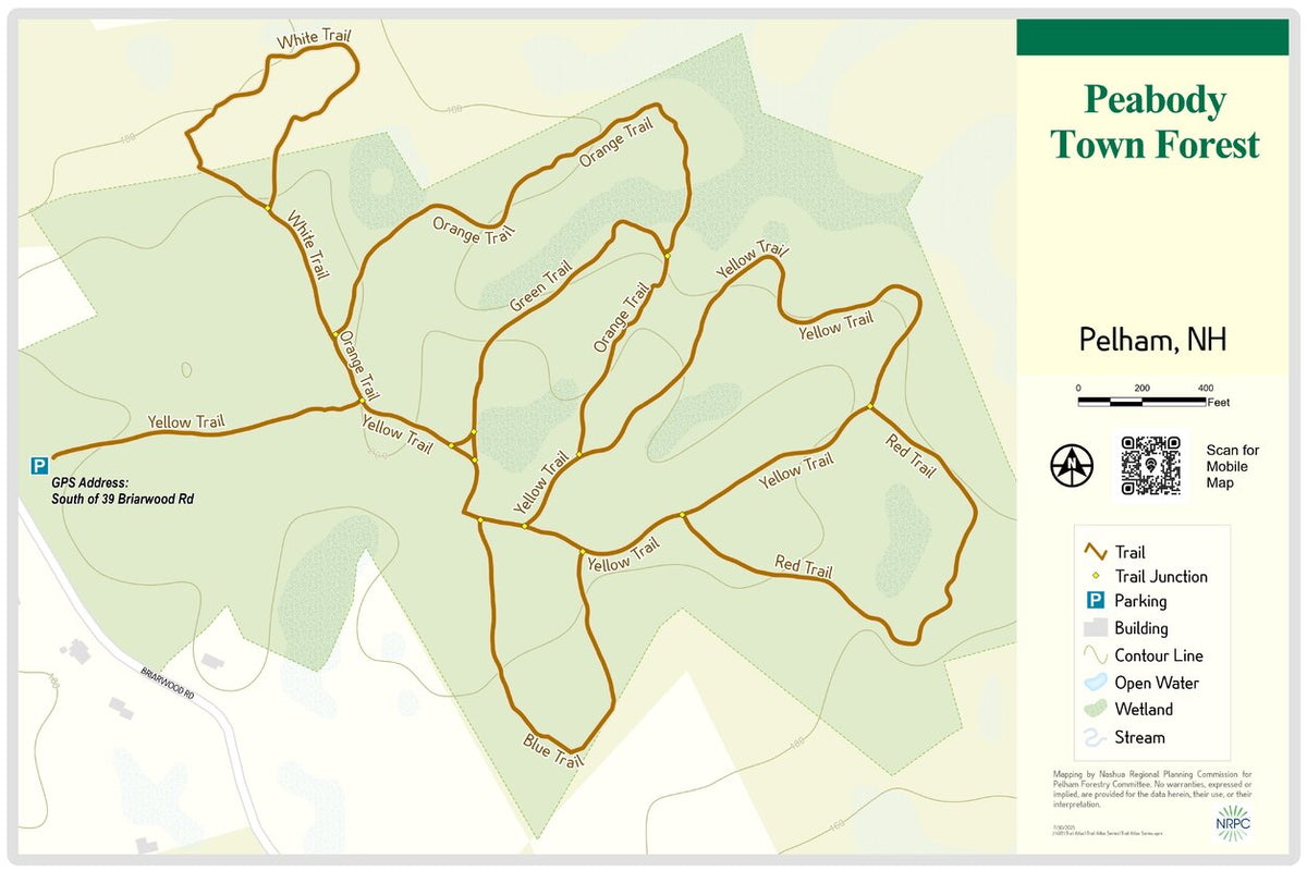 Pelham, NH - Peabody Town Forest Map by Nashua Regional Planning ...