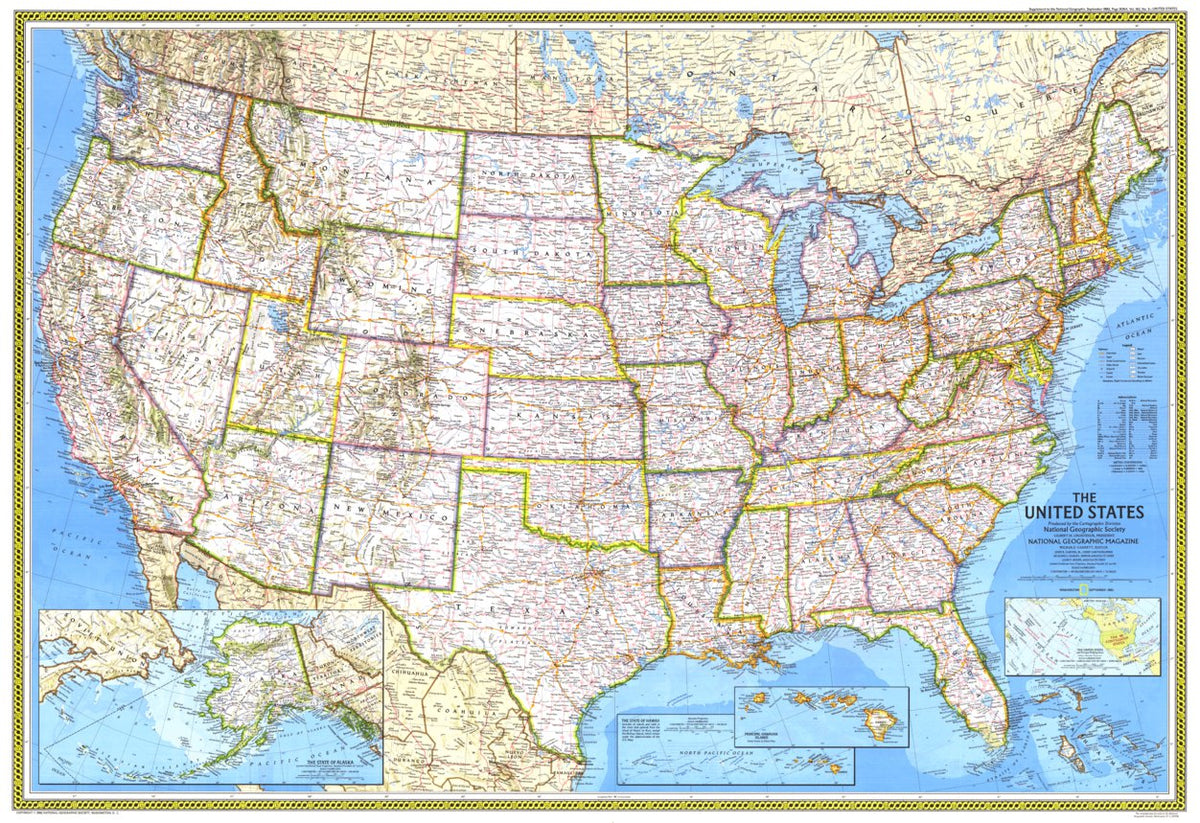 Americas Federal Lands 1982 Map by National Geographic | Avenza Maps