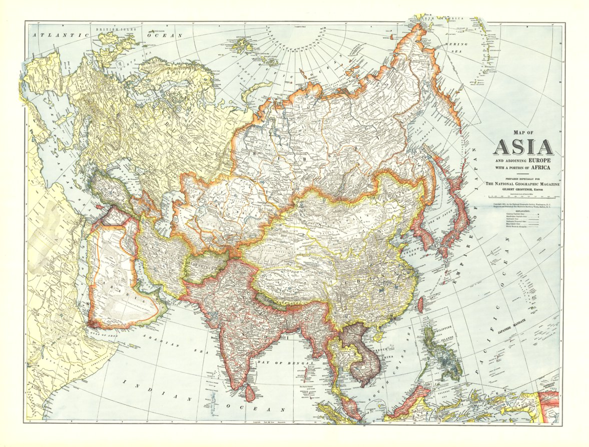 Asia 1921 Map by National Geographic | Avenza Maps