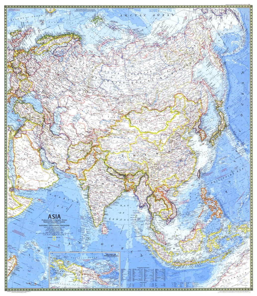 Asia 1971 Map by National Geographic | Avenza Maps