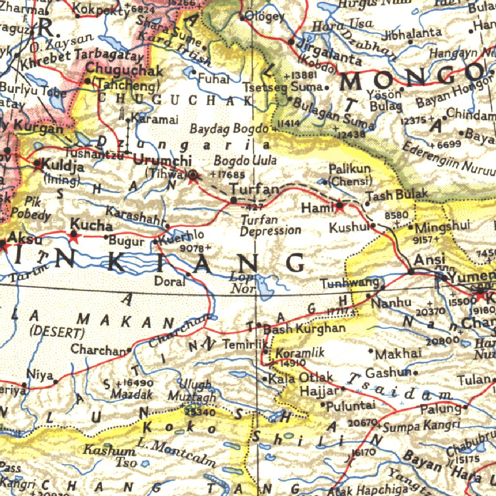 Asia And Adjacent Areas Map 1959 by National Geographic | Avenza Maps