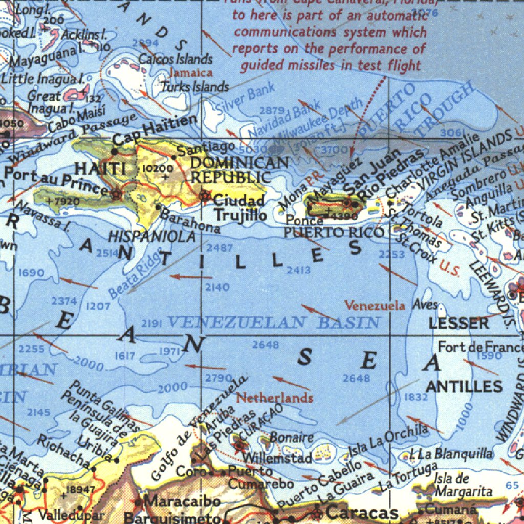 Atlantic Ocean 1955 Map by National Geographic | Avenza Maps