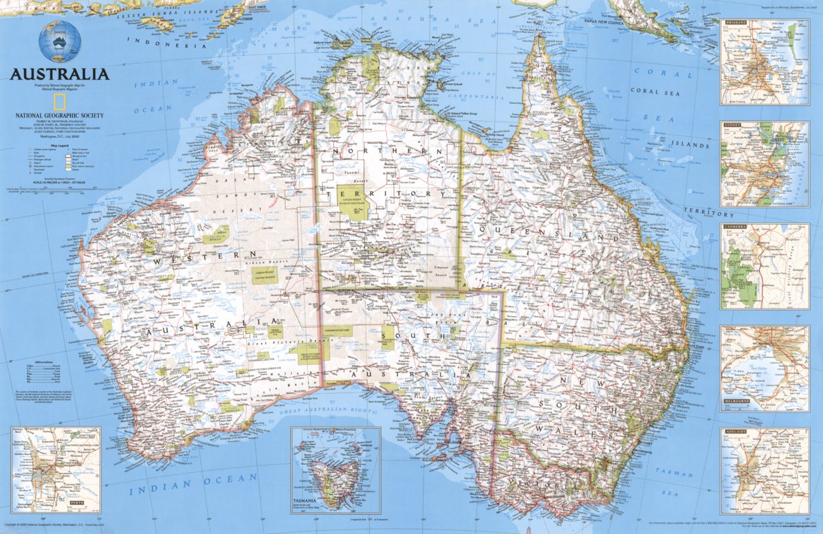 Australia 2000 Map by National Geographic | Avenza Maps