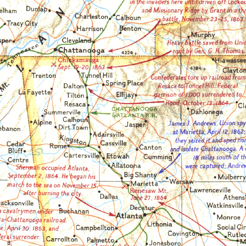 Battlefields Of The Civil War 1961 (1st Part) Map by National ...