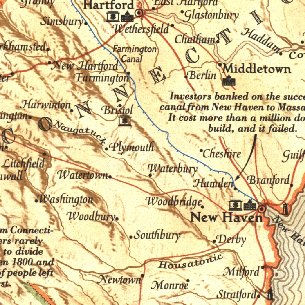 Boston To Washington Circa 1830 Map by National Geographic | Avenza Maps