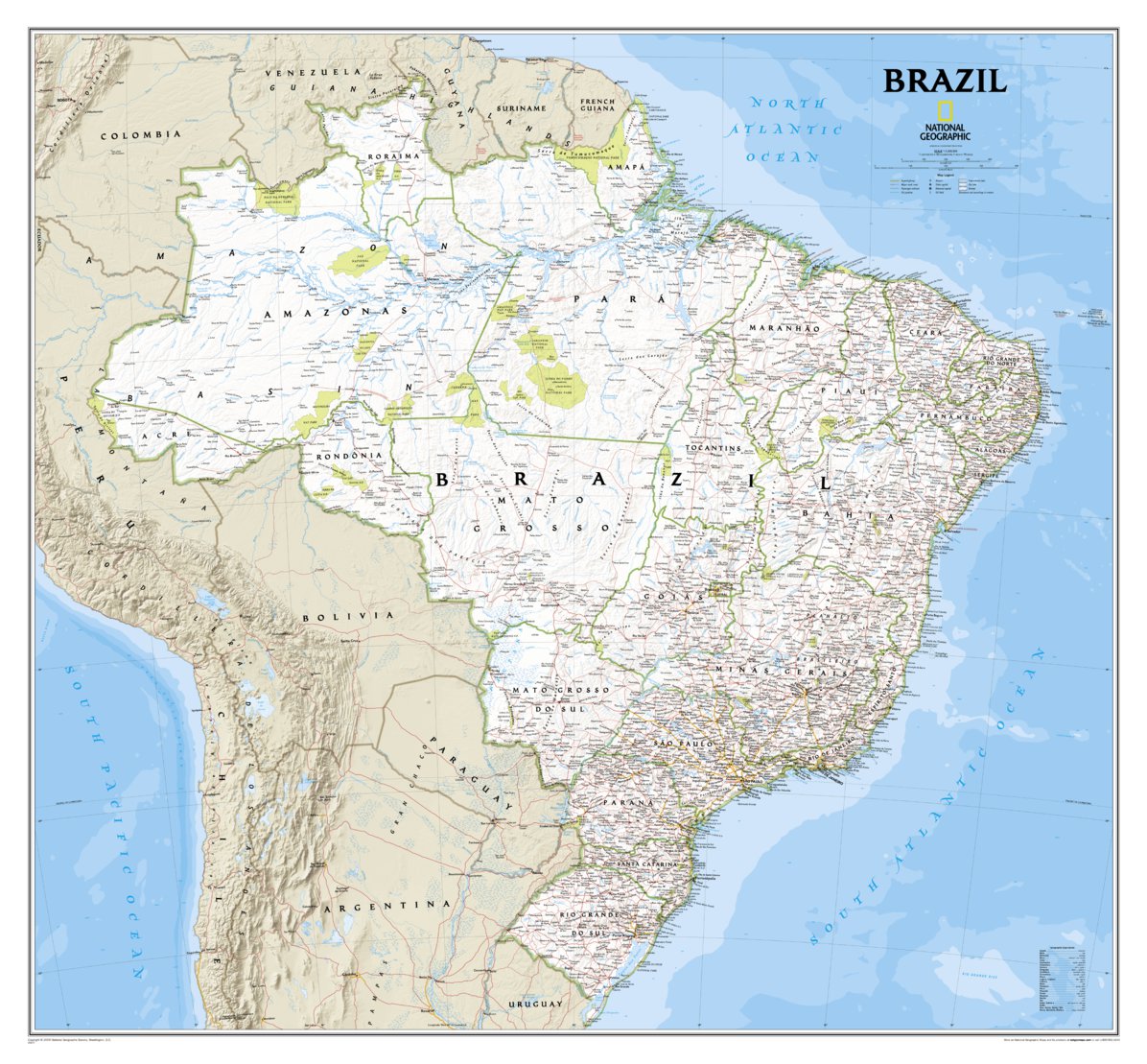 Brazil Classic Map by National Geographic | Avenza Maps