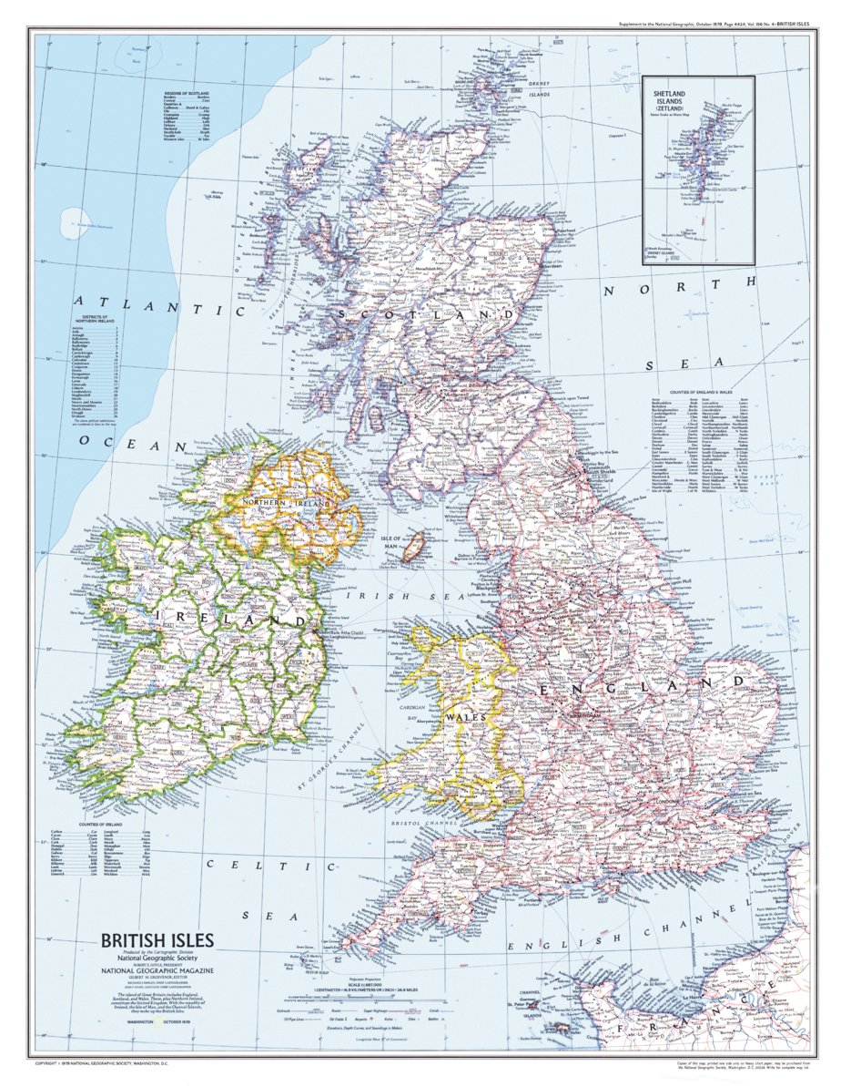 British Isles 1979 Map by National Geographic | Avenza Maps