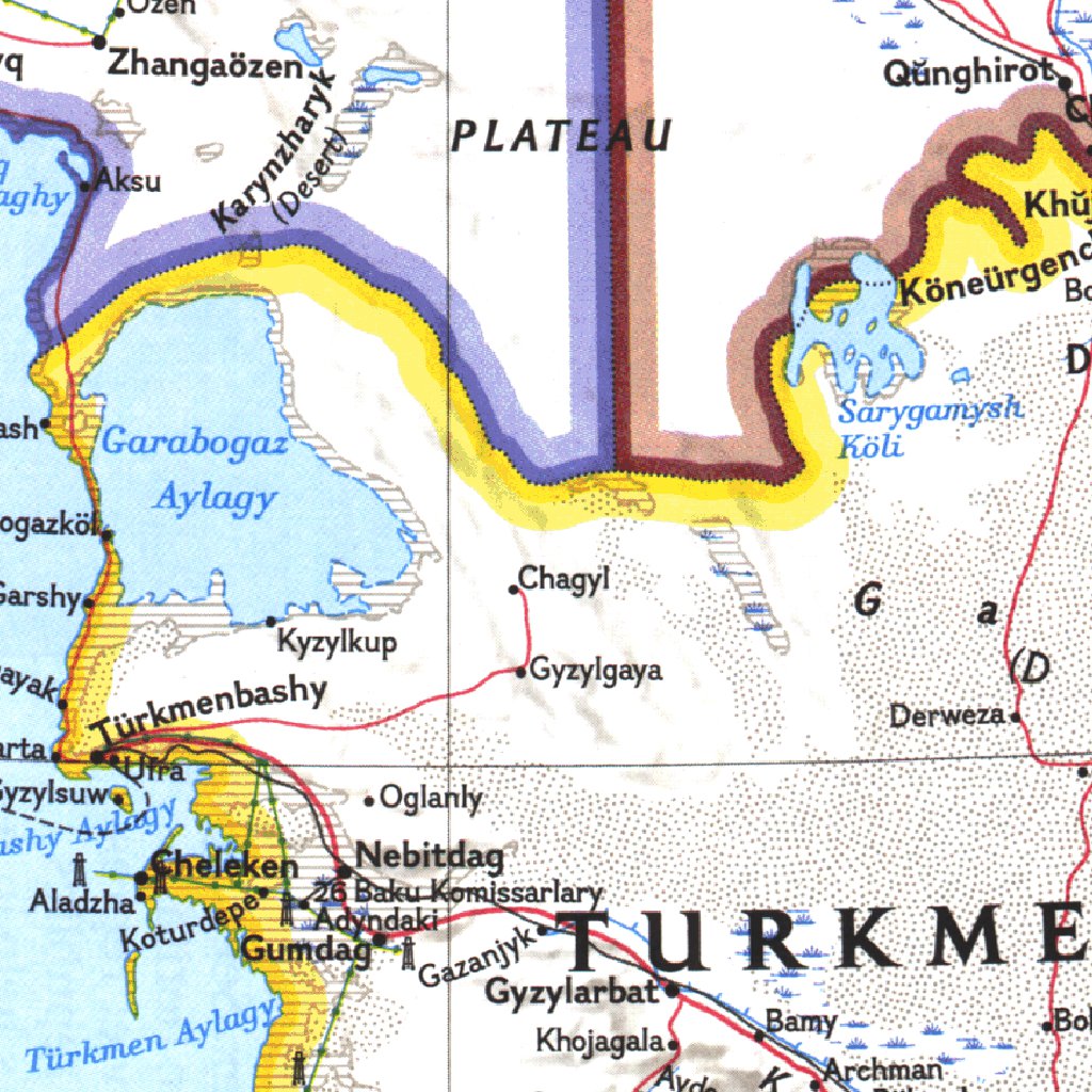 Caspian Region: Promise and Peril 1999 Map by National Geographic ...