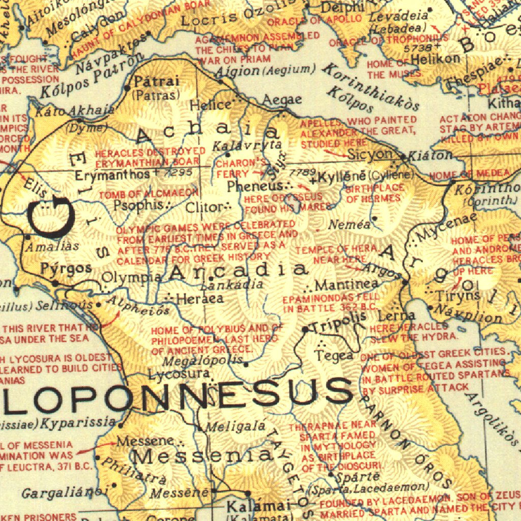 Classical Lands Of The Mediterranean 1940 Map by National Geographic ...