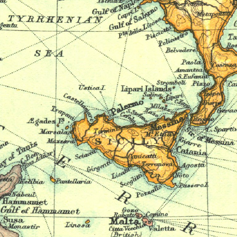 Countries Bordering The Mediterranean Sea 1912 Map by National ...