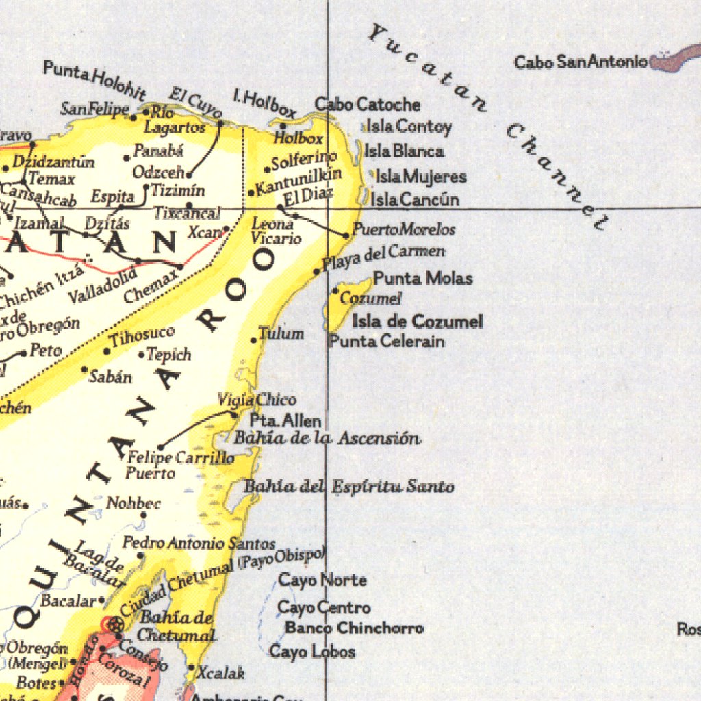Countries Of The Caribbean 1947 Map by National Geographic | Avenza Maps