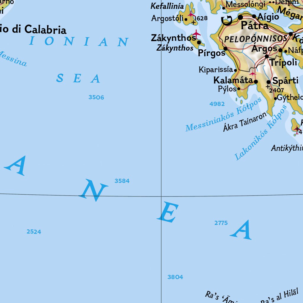 Countries of the Mediterranean Classic Map by National Geographic ...