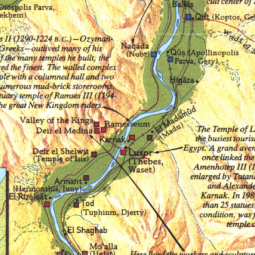 Egypts Nile Valley South 1995 Map by National Geographic | Avenza Maps