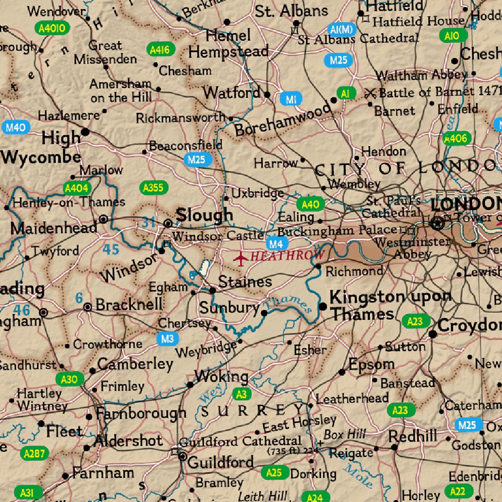 England & Wales Executive Map by National Geographic | Avenza Maps