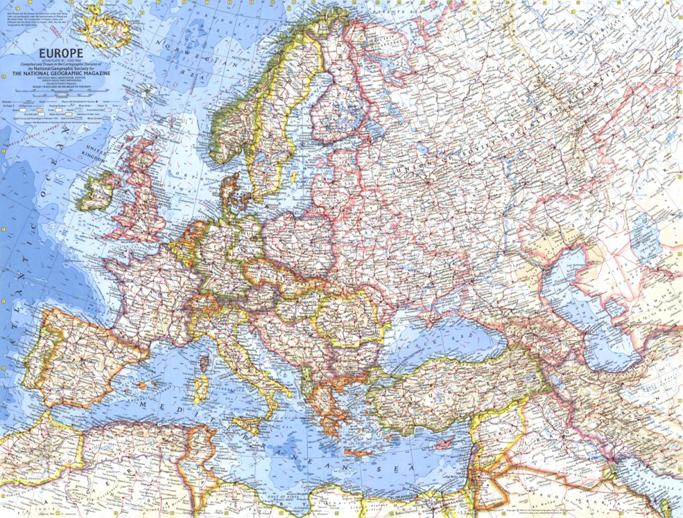 Europe 1962 Map by National Geographic | Avenza Maps
