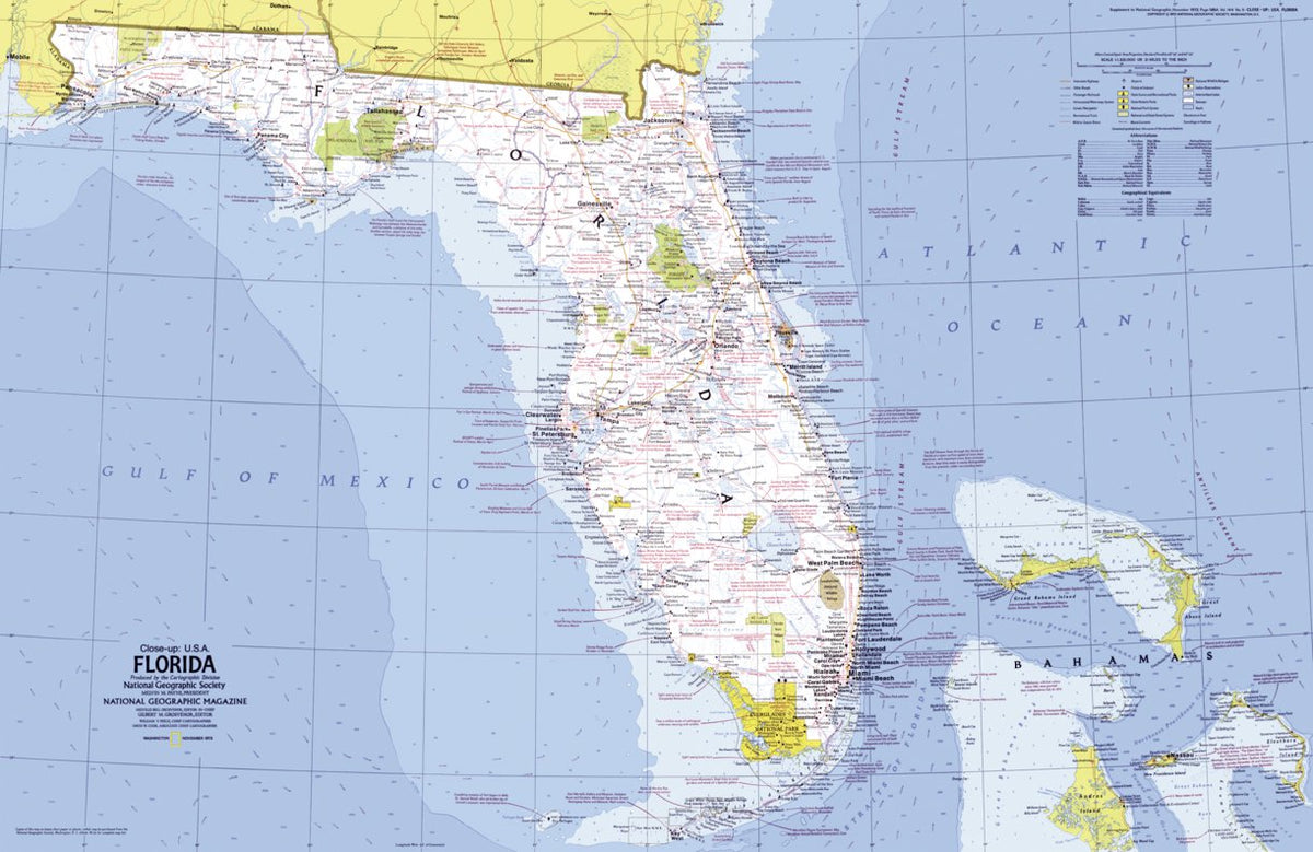 Florida 1973 Map by National Geographic | Avenza Maps