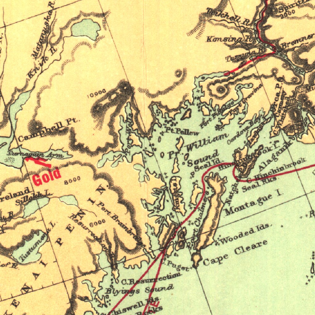 Gold & Coal Fields Of Alaska 1898 Map by National Geographic | Avenza Maps