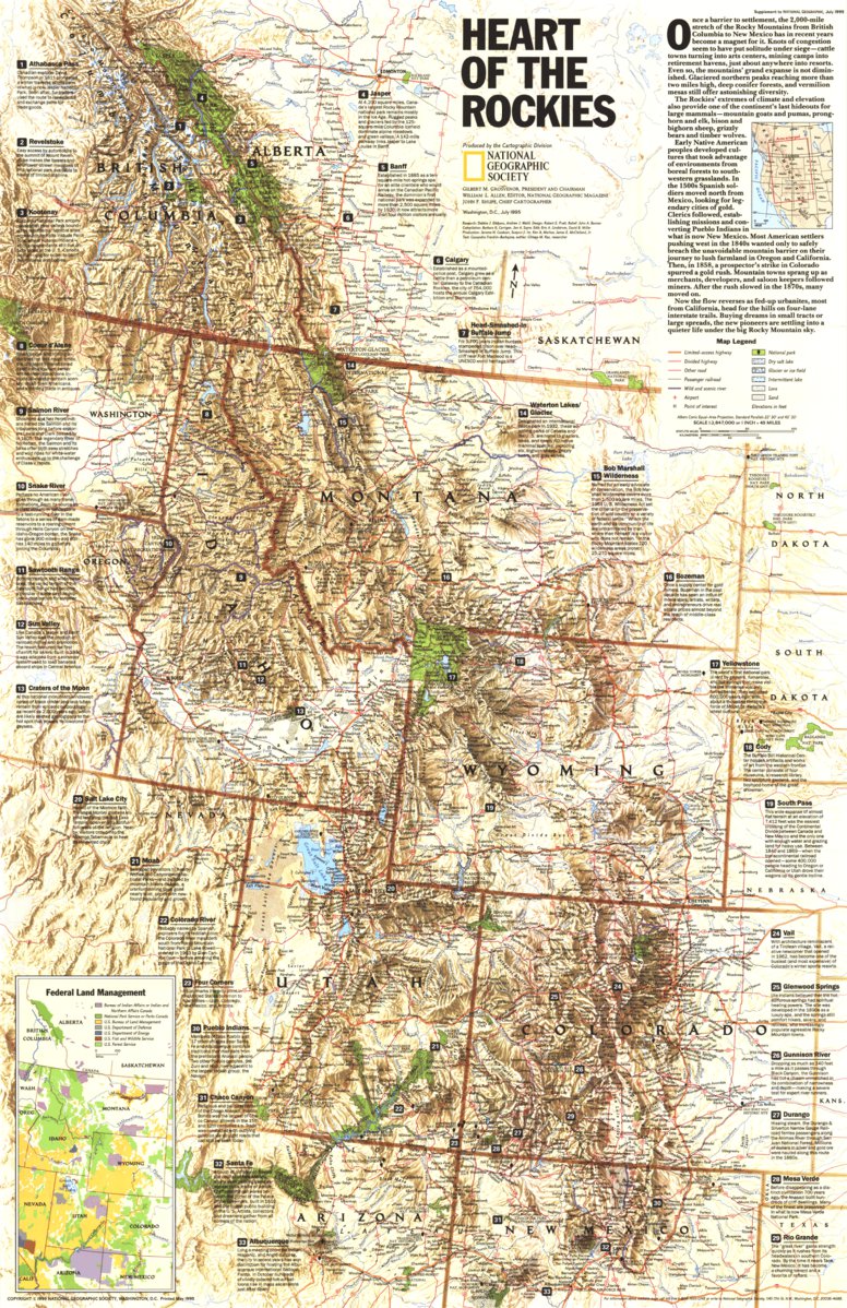 Heart Of The Rockies 1995 Map by National Geographic | Avenza Maps