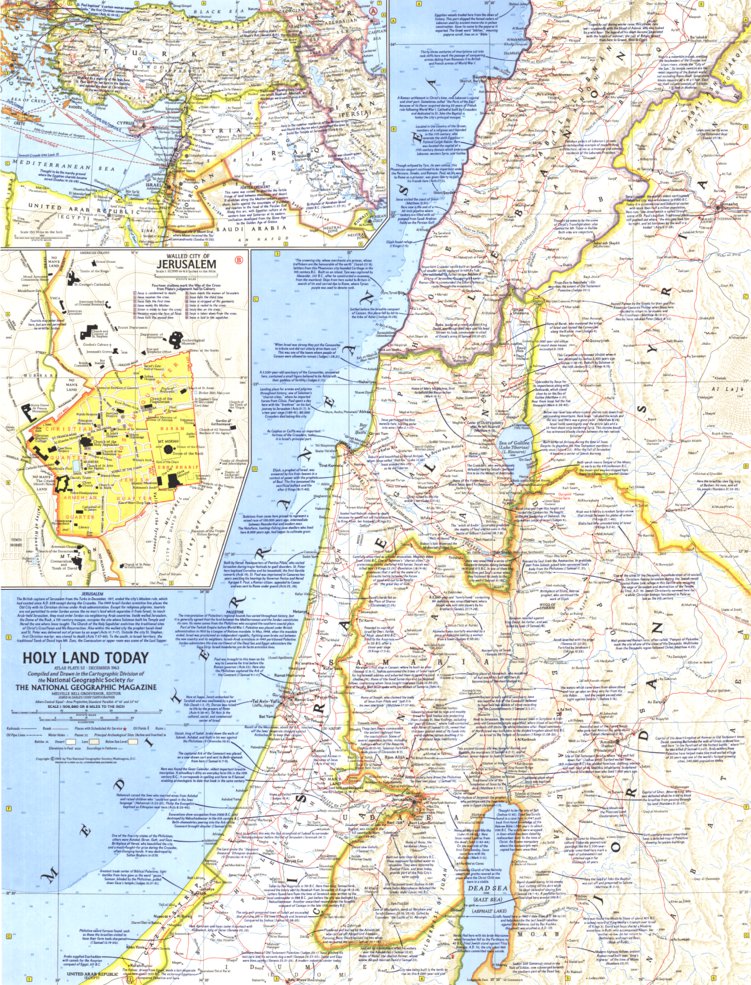 Holy Land Today 1963 Map by National Geographic | Avenza Maps
