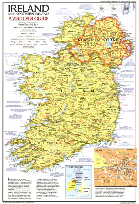 Ireland & Northern Ireland Visitors Guide 1981 Map by National ...