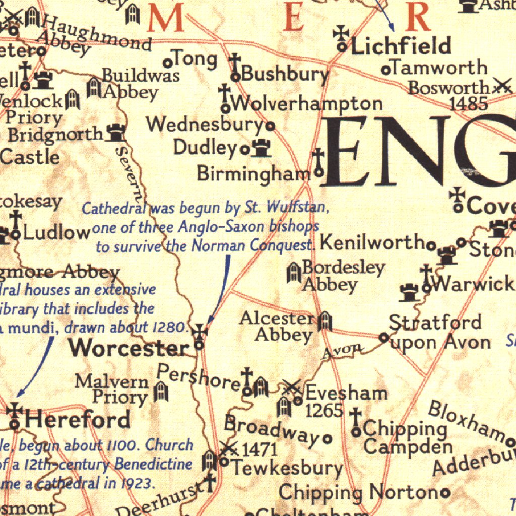 Medieval England 1979 Map by National Geographic | Avenza Maps
