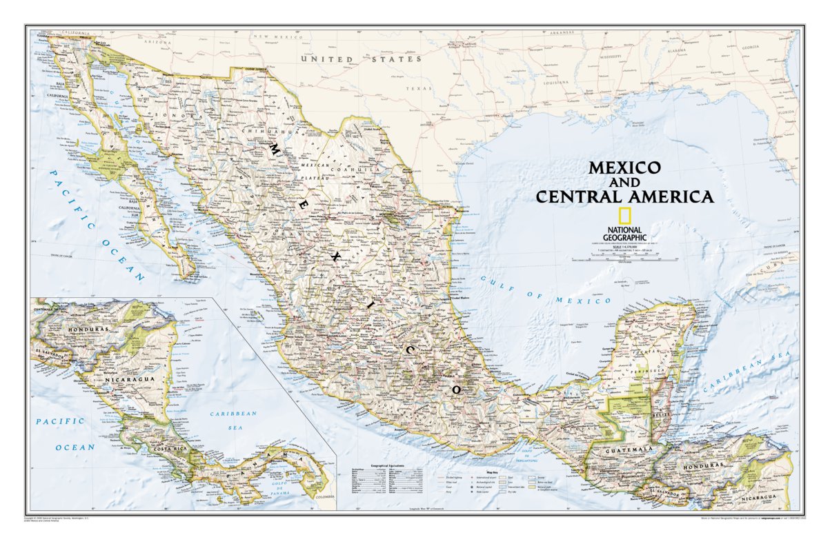 Mexico & Central America Map by National Geographic | Avenza Maps