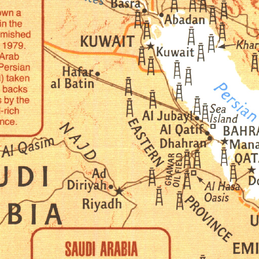 Mideast In Turmoil 1980 Map by National Geographic | Avenza Maps