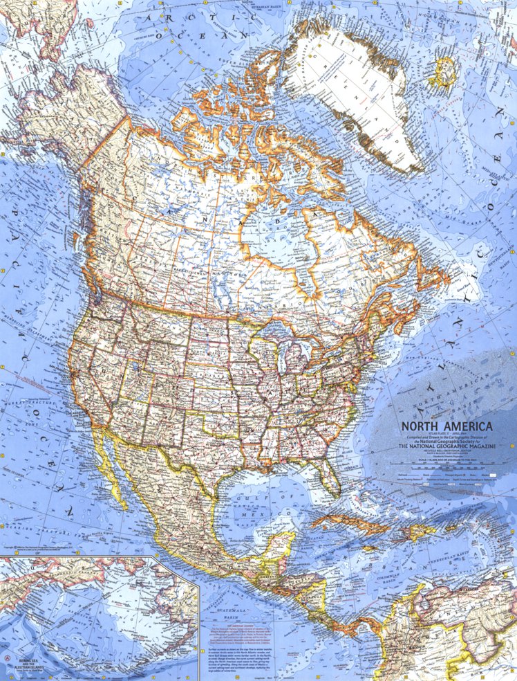 North America 1964 Map by National Geographic | Avenza Maps