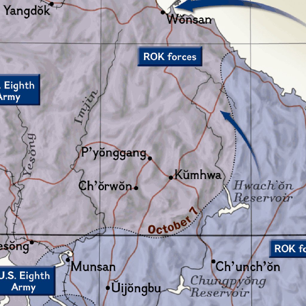 North Korea/South Korea, The Forgotten War Map by National Geographic ...
