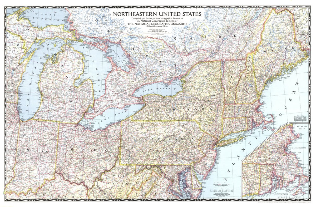 Northeastern United States 1945 Map by National Geographic | Avenza Maps