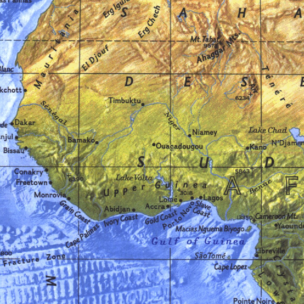 Physical World 1975 Map by National Geographic | Avenza Maps
