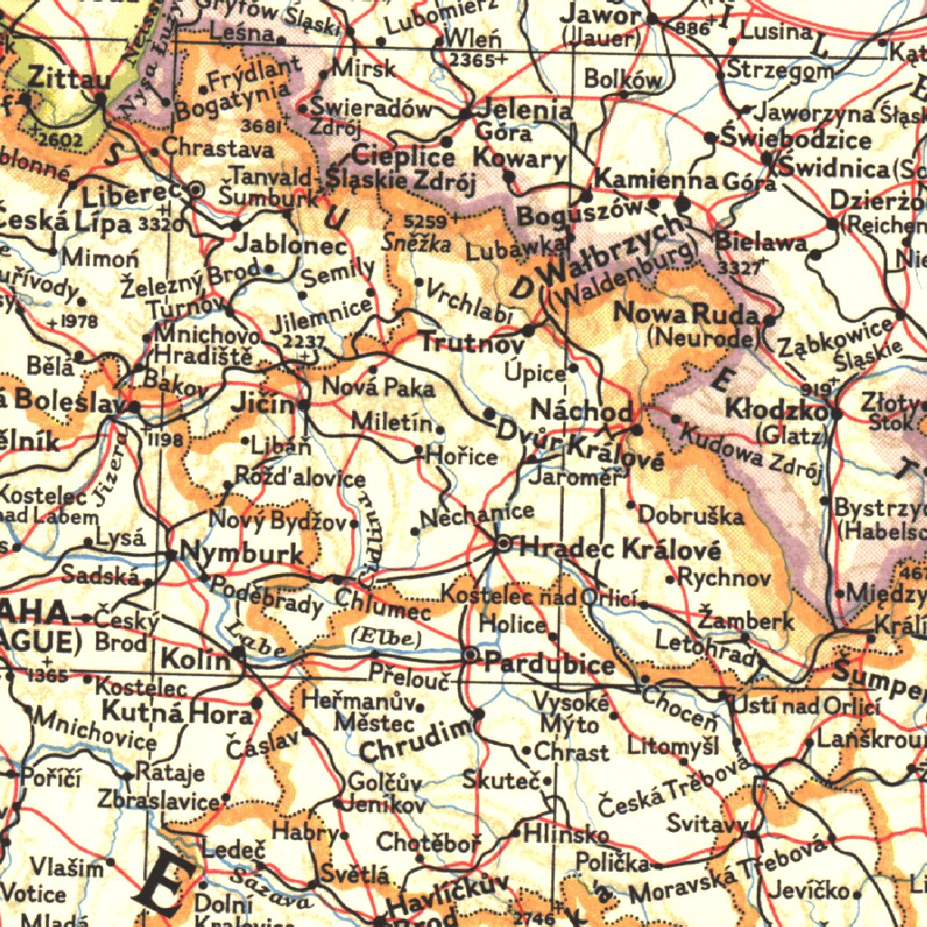 Poland & Czechoslovakia 1958 Map by National Geographic | Avenza Maps