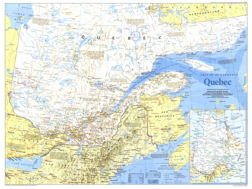 Quebec 1991 Map by National Geographic | Avenza Maps